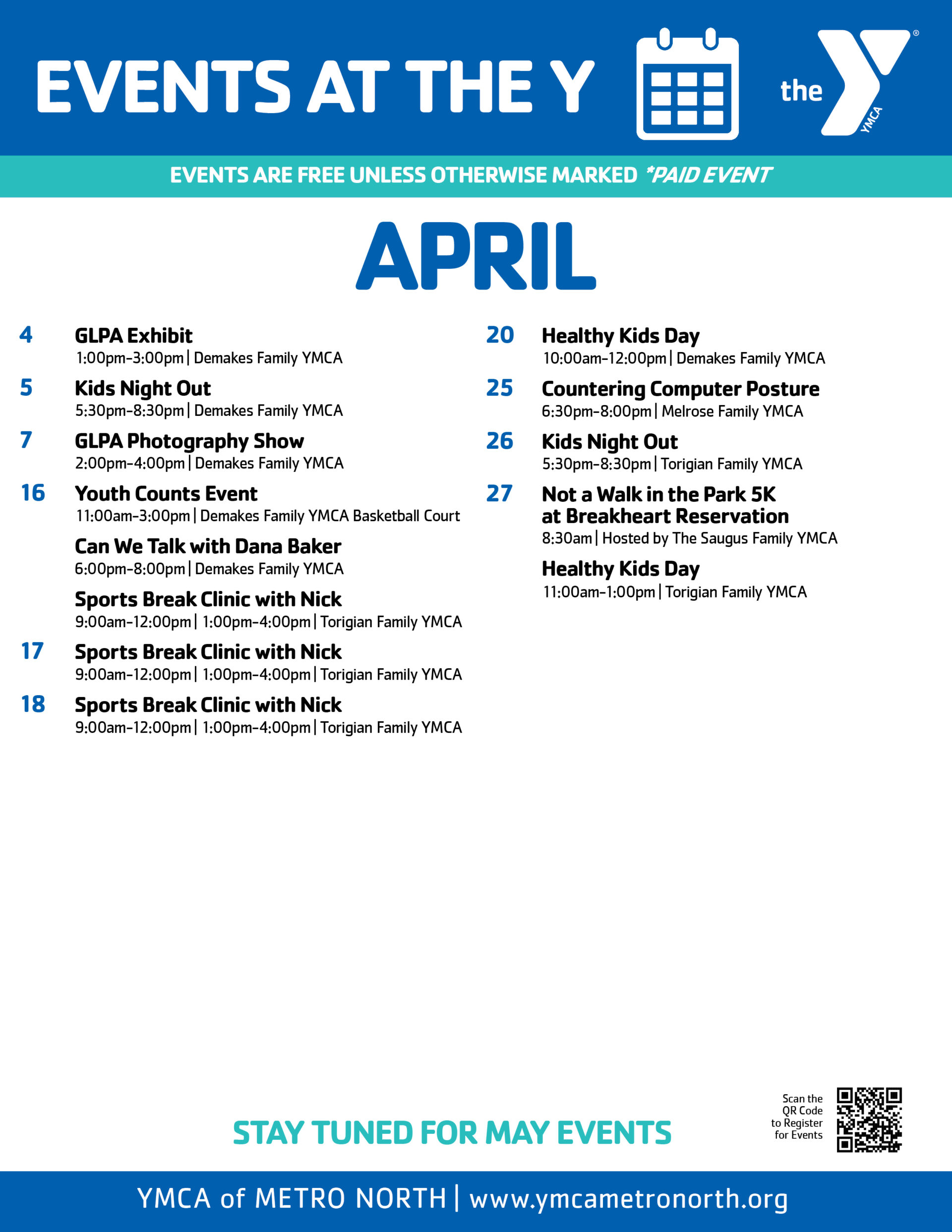 Events and Special Occasions - YMCA of Metro North