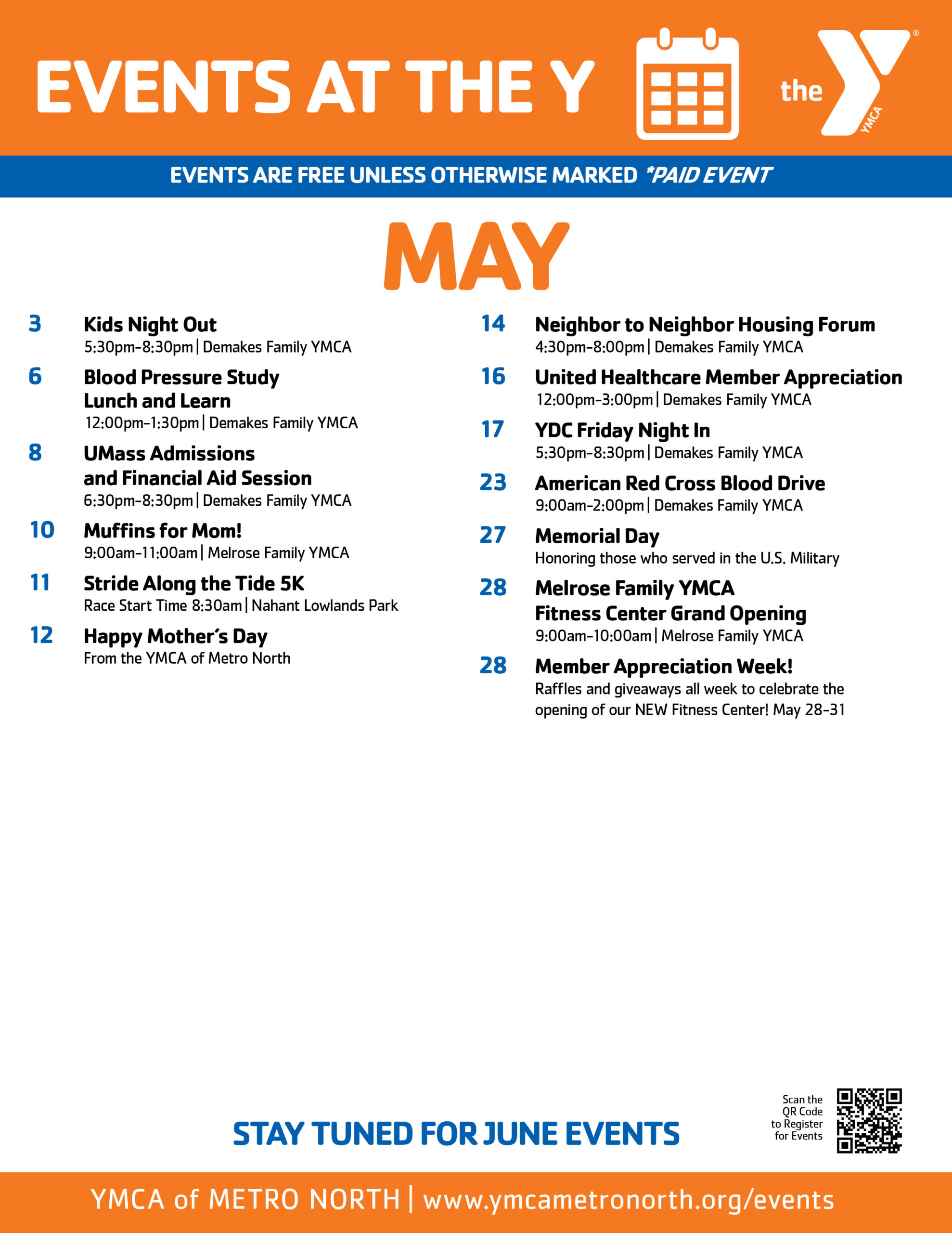 Events and Special Occasions - YMCA of Metro North